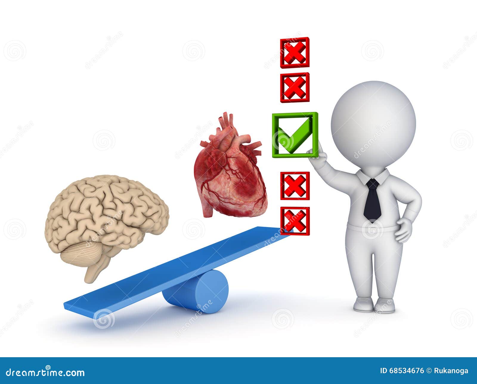 Human heart and brain. stock illustration. Illustration of body - 68534676