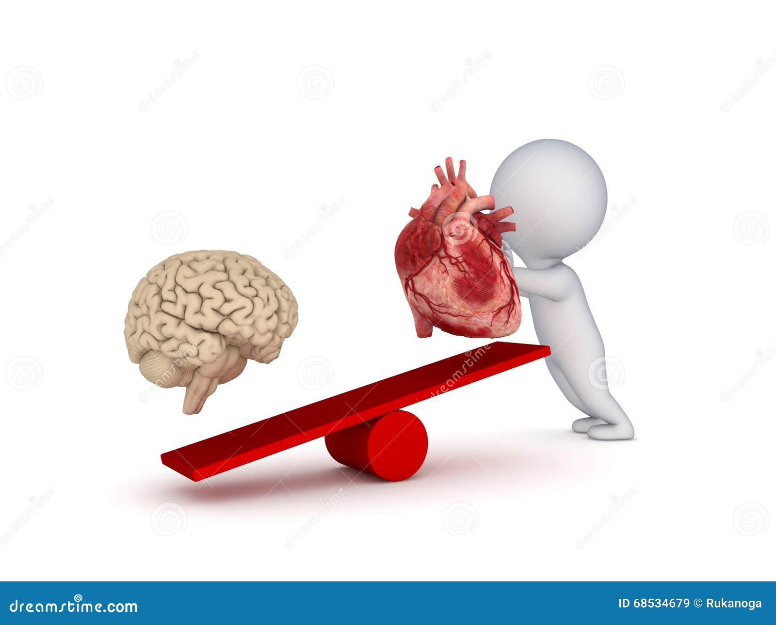 Human heart and brain. stock illustration. Illustration of intellectual ...