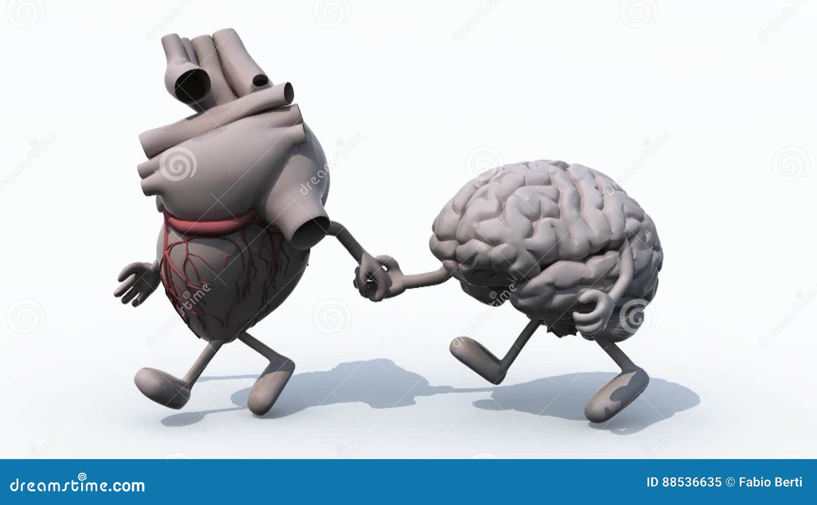 Human Heart and Brain that Walk Hand in Hand Stock Video - Video of ...