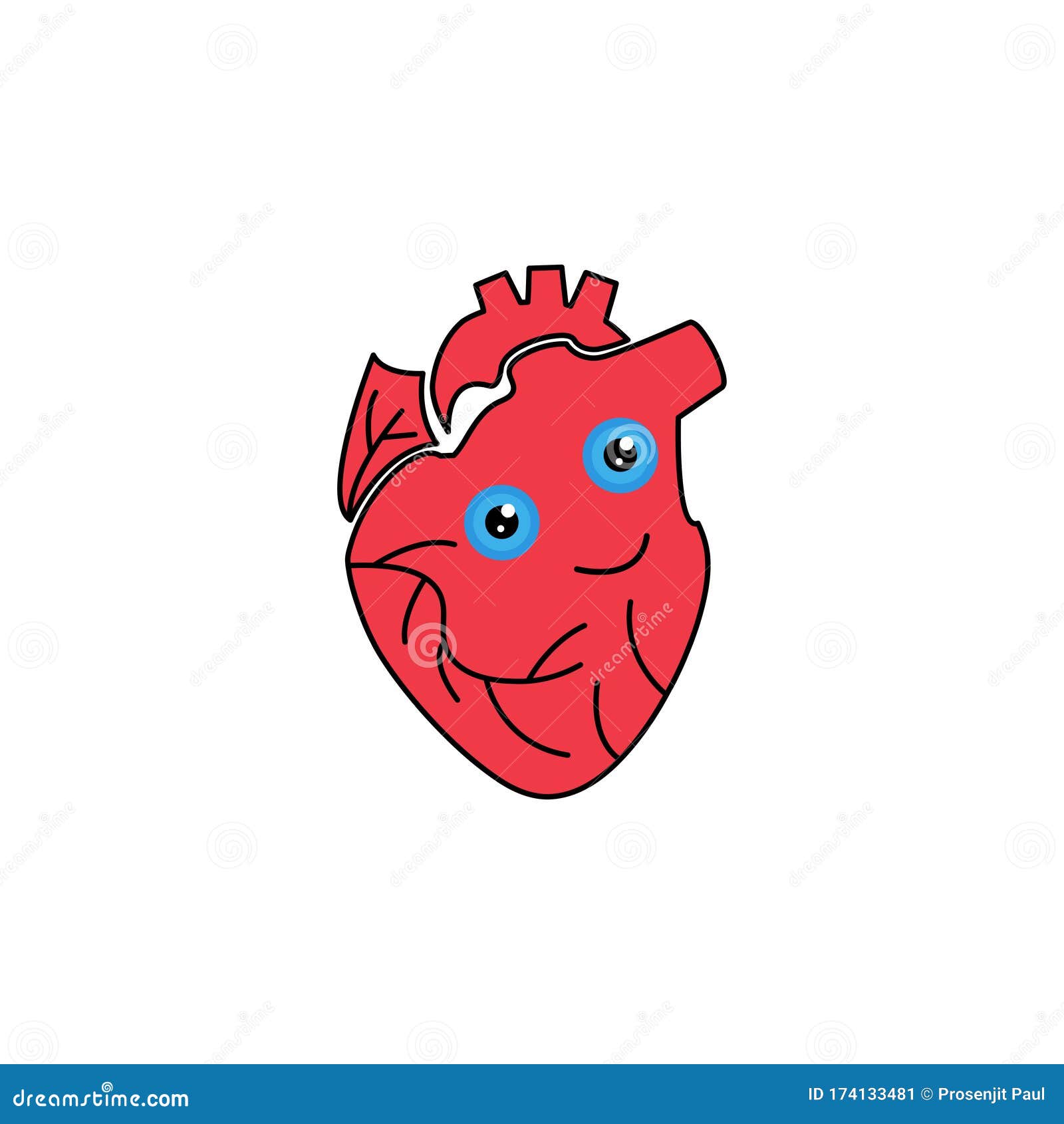 Human Heart Cartoon Funny Icon Stock Vector - Illustration of human ...