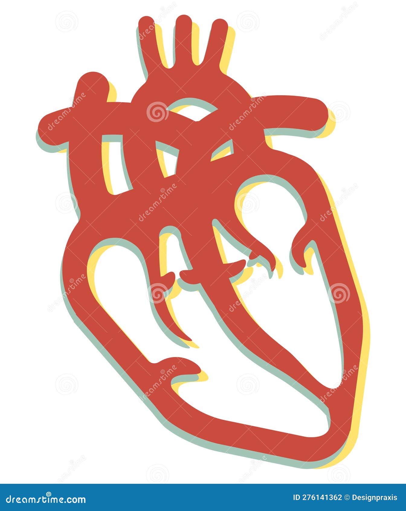 Human Heart with Chambers Icon Stock Illustration - Illustration of ...