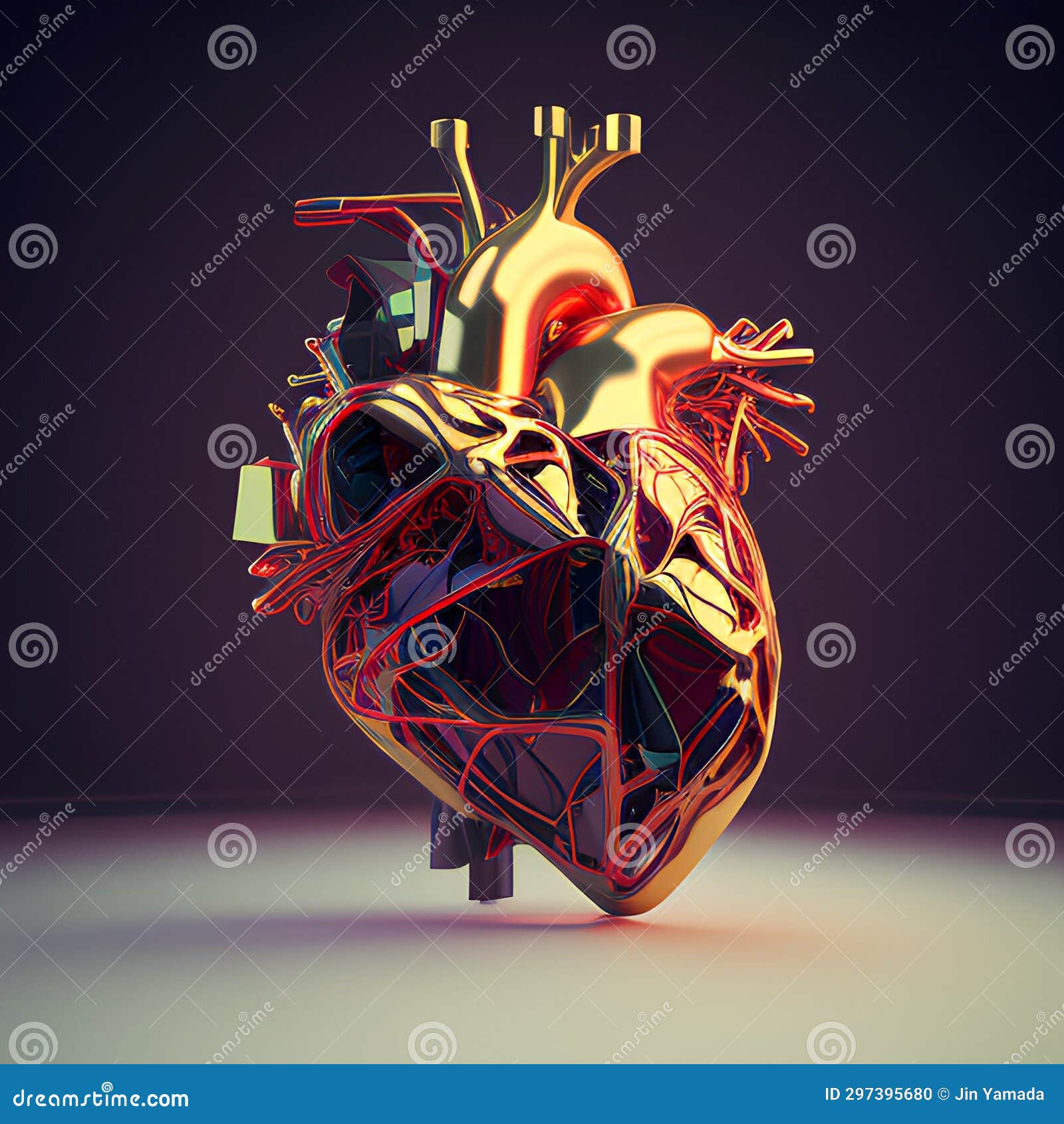Human Heart. 3D Illustration. 3D CG. High Resolution Stock Illustration ...
