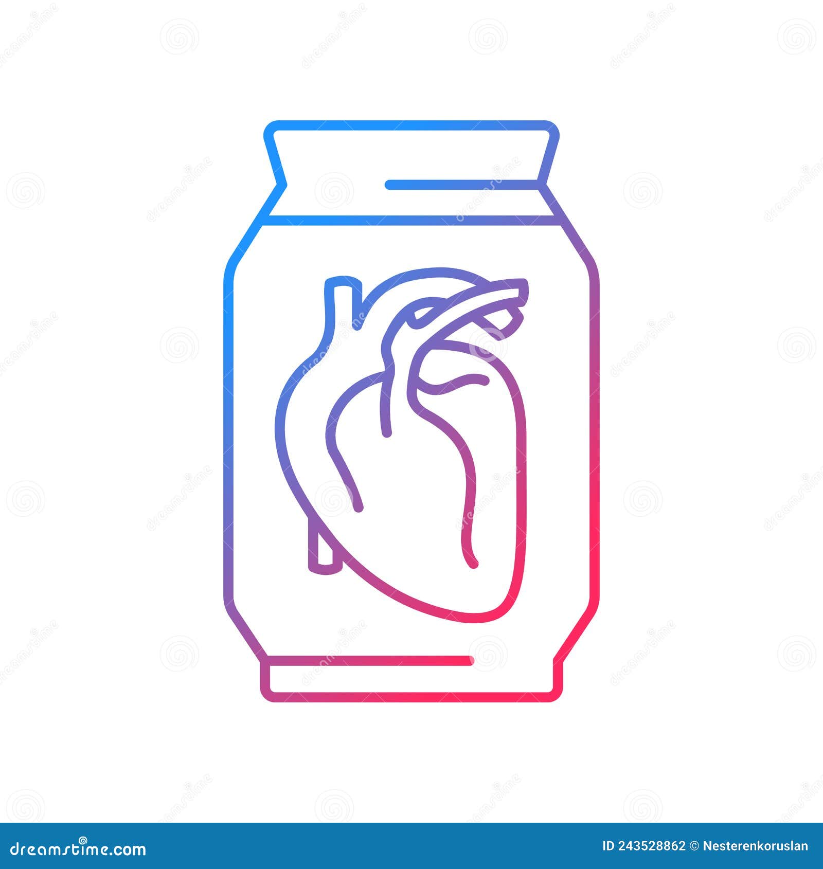 Human Heart Exhibit at Museum Gradient Linear Vector Icon Stock Vector ...