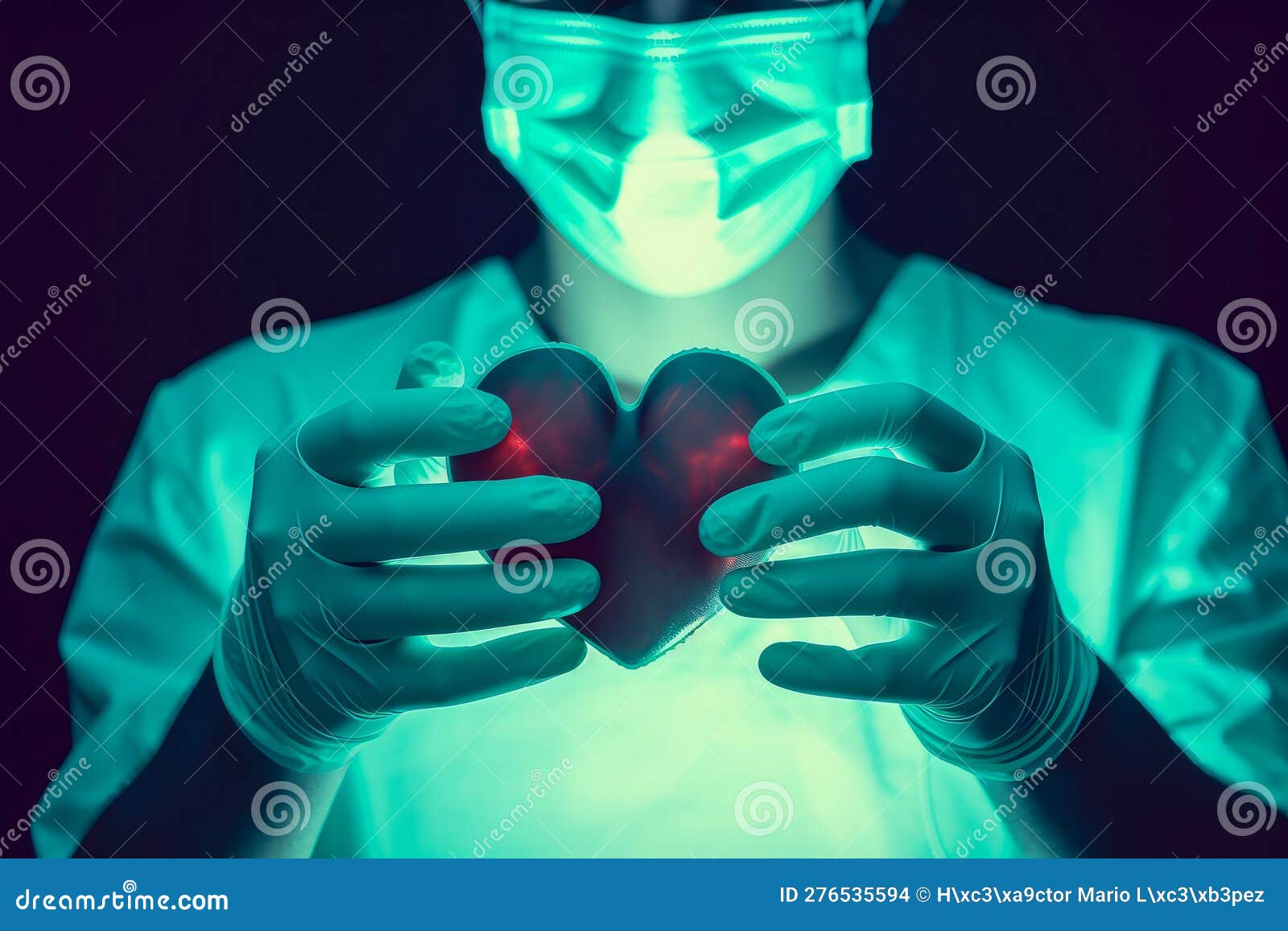 A Human Heart Held by Medical Hands for Illustration Stock Illustration ...