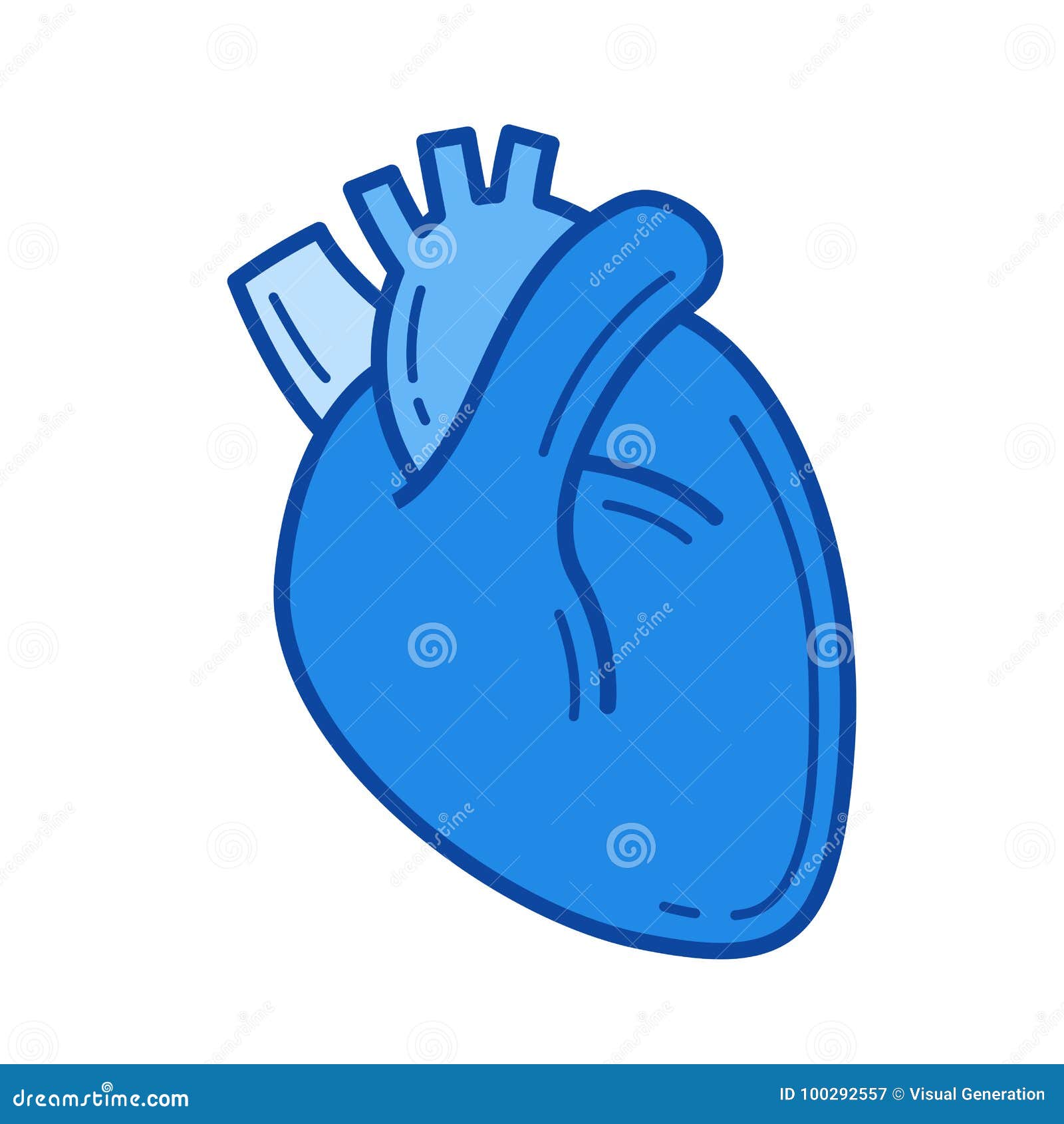 Human heart line icon. stock vector. Illustration of blood - 100292557