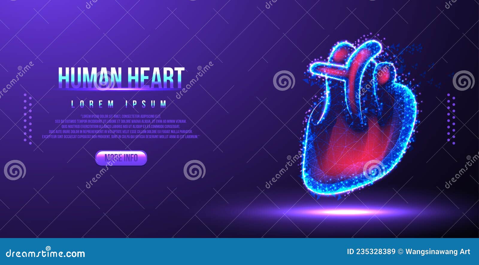 Human Heart Low Poly Wireframe Stock Vector - Illustration of doctor ...