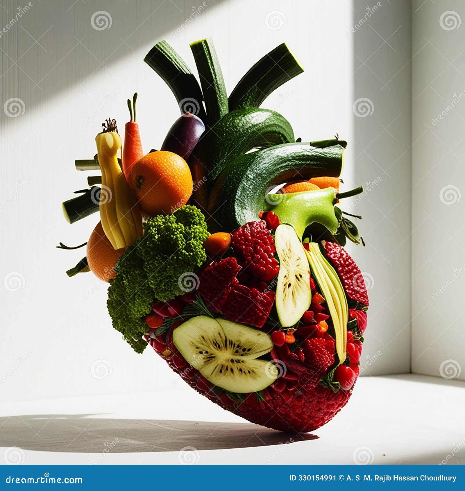 Human Heart Made of Fruits and Vegetables Stock Illustration ...