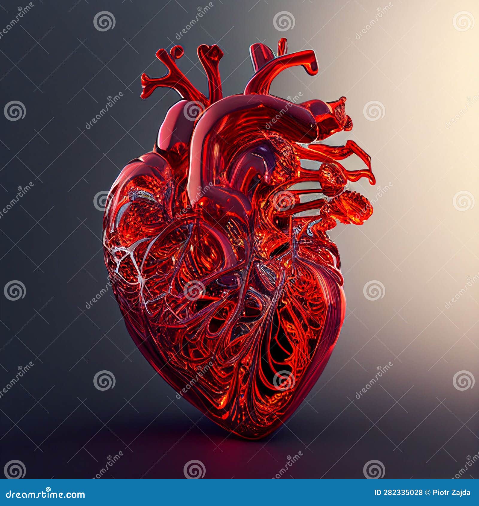 A Human Heart Made of Glass. Stock Illustration - Illustration of ...