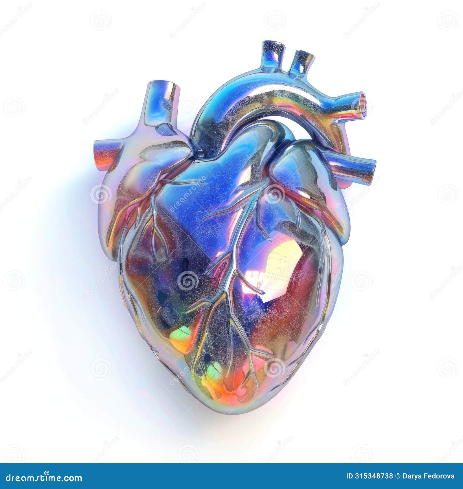 Human Heart with a Multicolored Iridescent Surface Stock Photo - Image ...