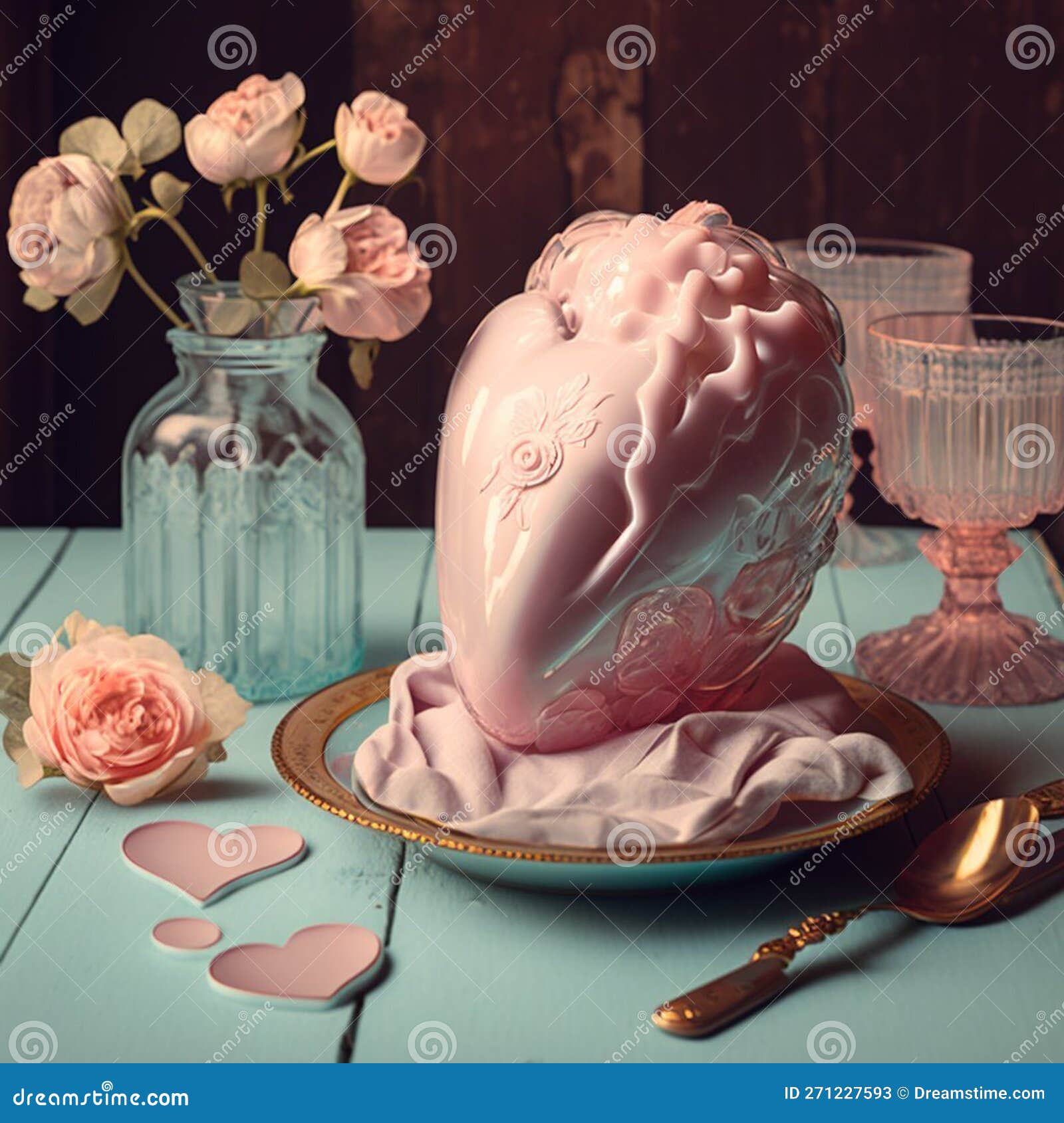 A pink human heart stock illustration. Illustration of figurine - 271227593