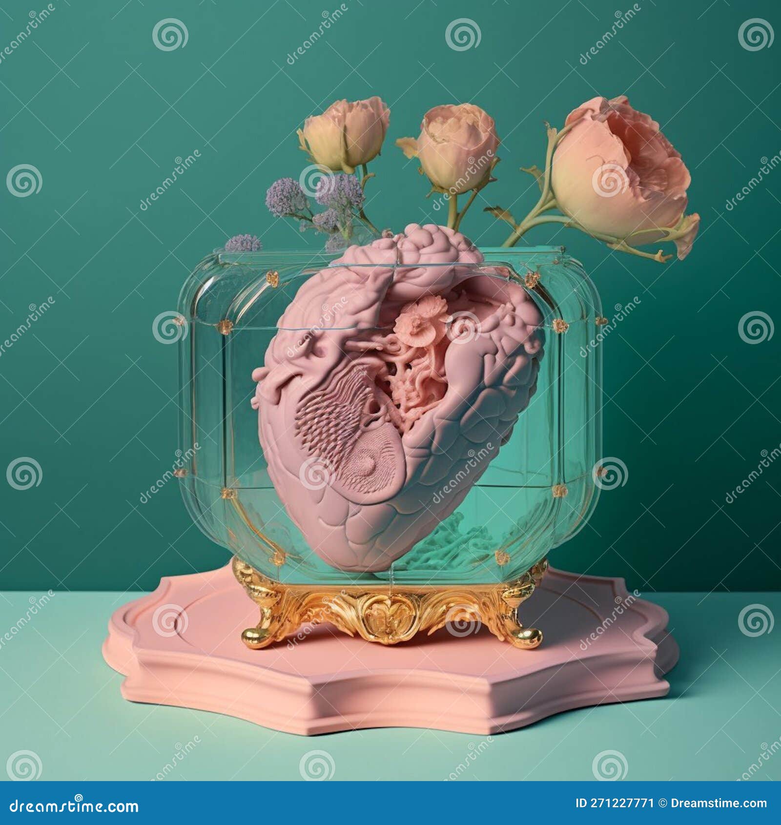 A pink human heart stock illustration. Illustration of glass - 271227771