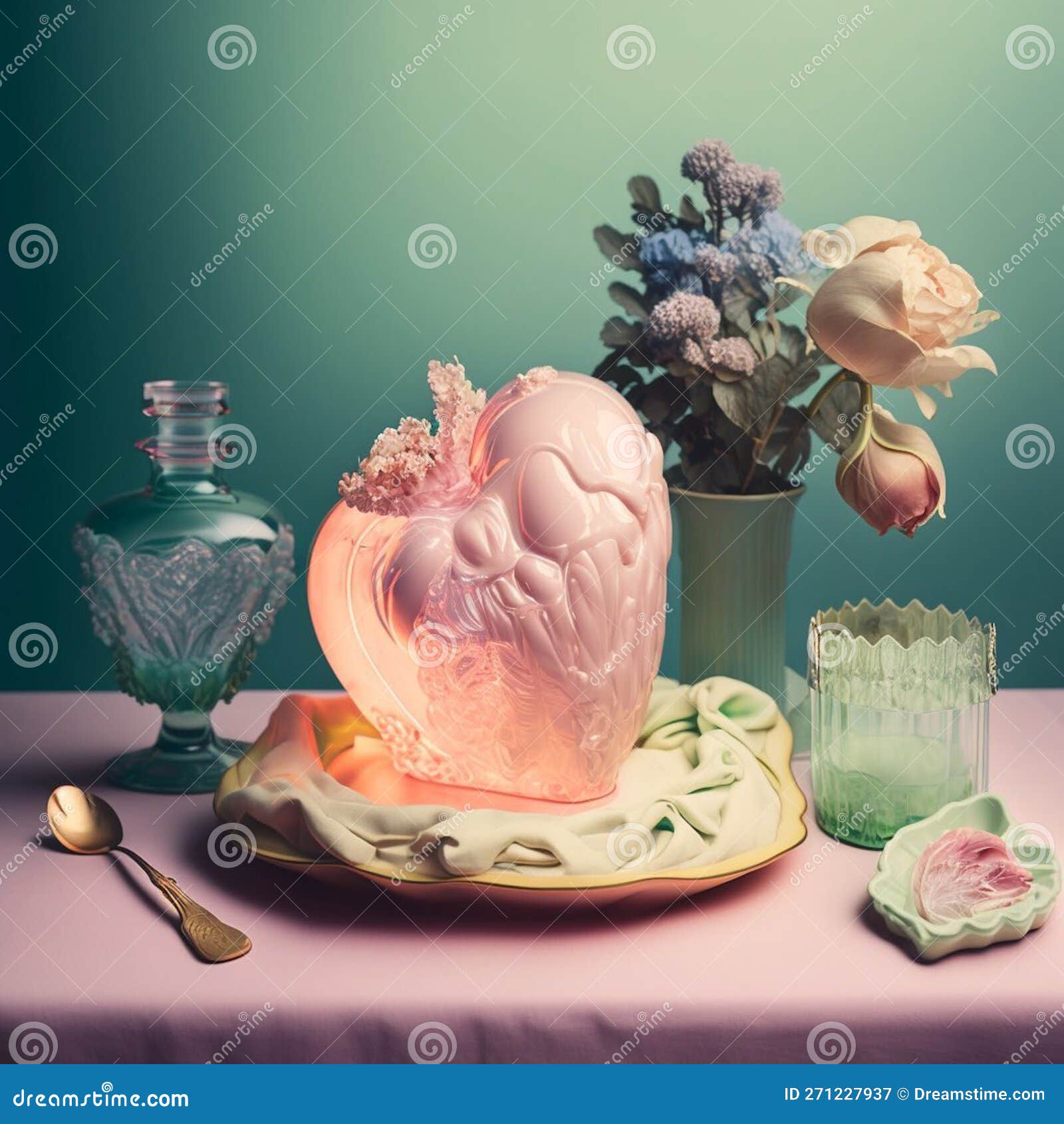 A pink human heart stock illustration. Illustration of petal - 271227937