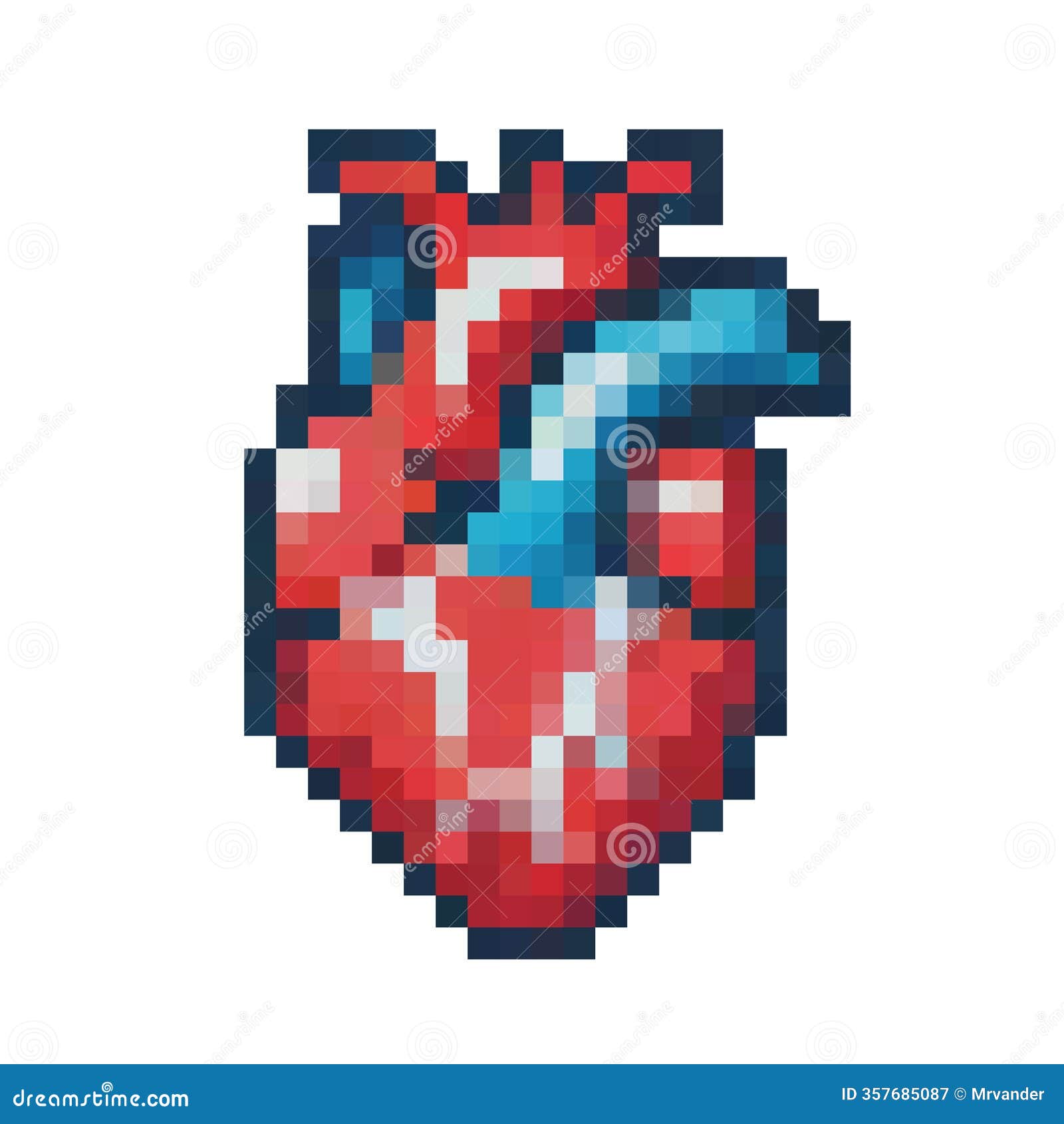 Human heart. Pixel art stock vector. Illustration of bloody - 357685087