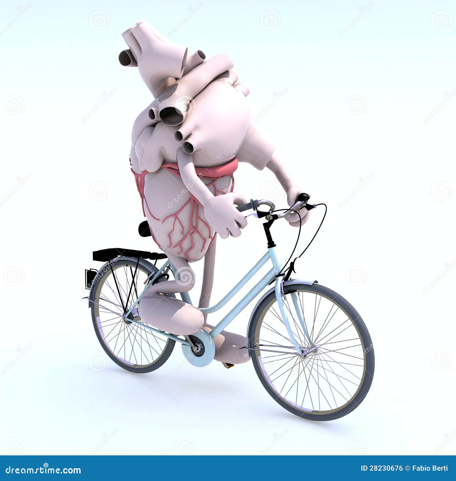 Human Heart Riding a Bycicle Stock Illustration - Illustration of ...