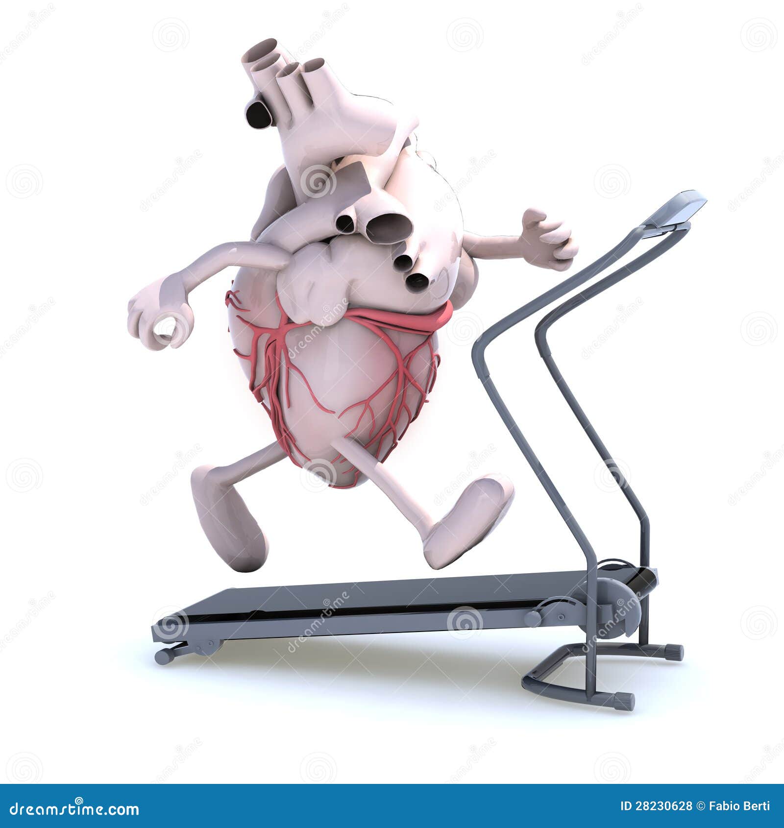 Human Heart on a Running Machine Stock Illustration - Illustration of ...