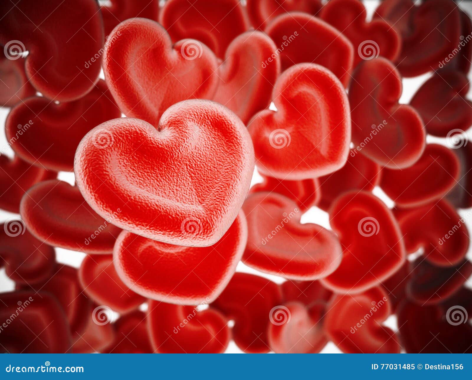 Human Heart Shaped Blood Cells Background. 3D Illustration Stock ...