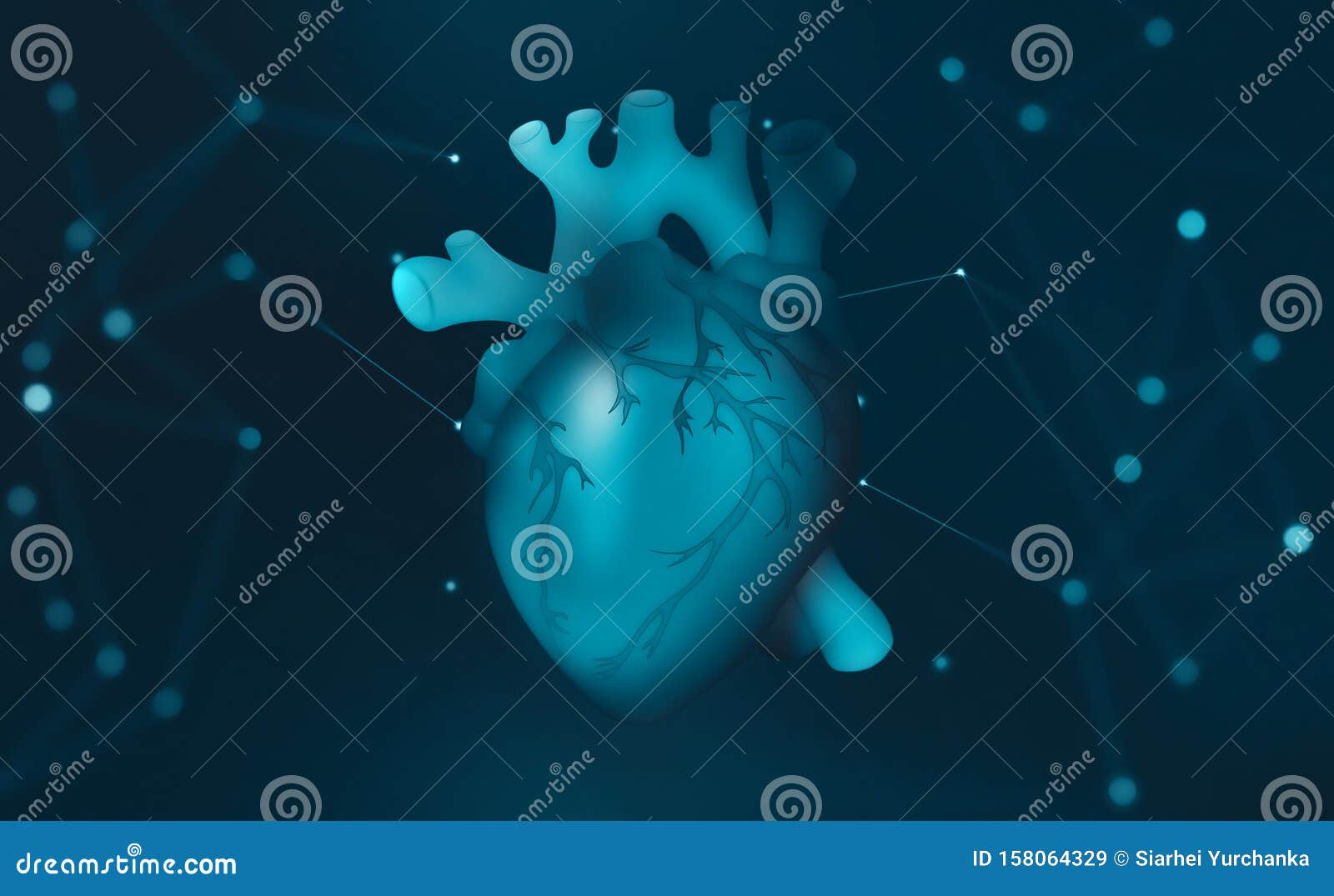 Human Heart. Technology of Future in Medicine Stock Illustration ...