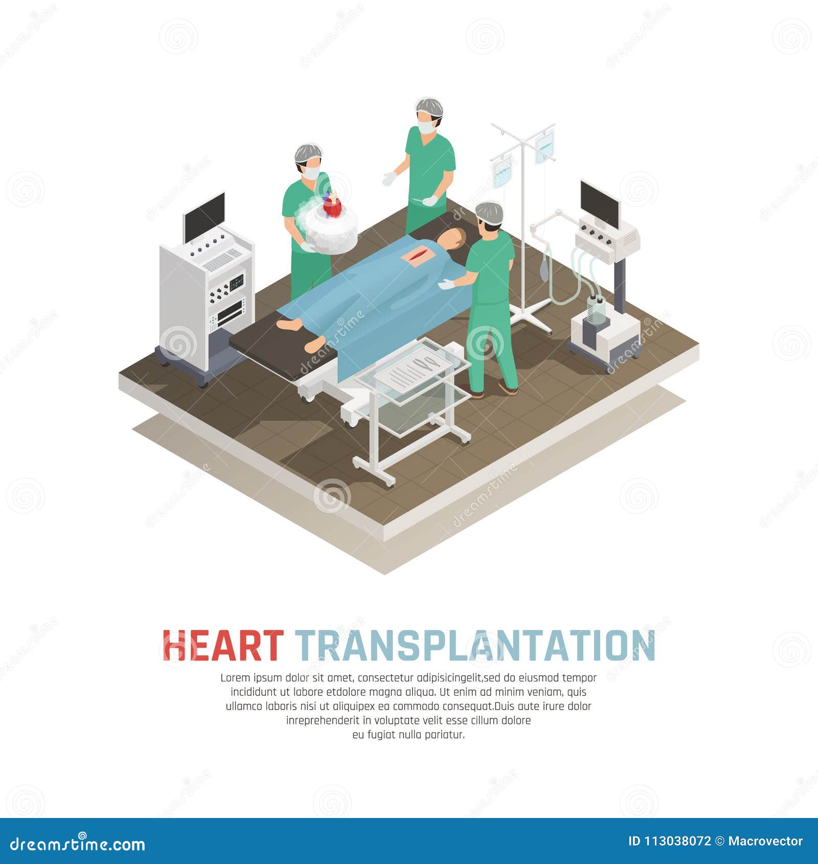 Human Heart Transplantation Composition Stock Vector - Illustration of ...