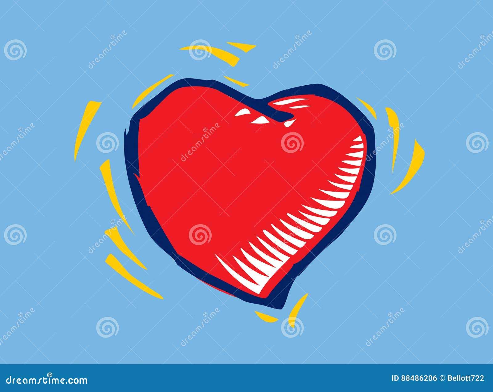 Human Heart, Vibrates with Emotion Stock Illustration - Illustration of ...