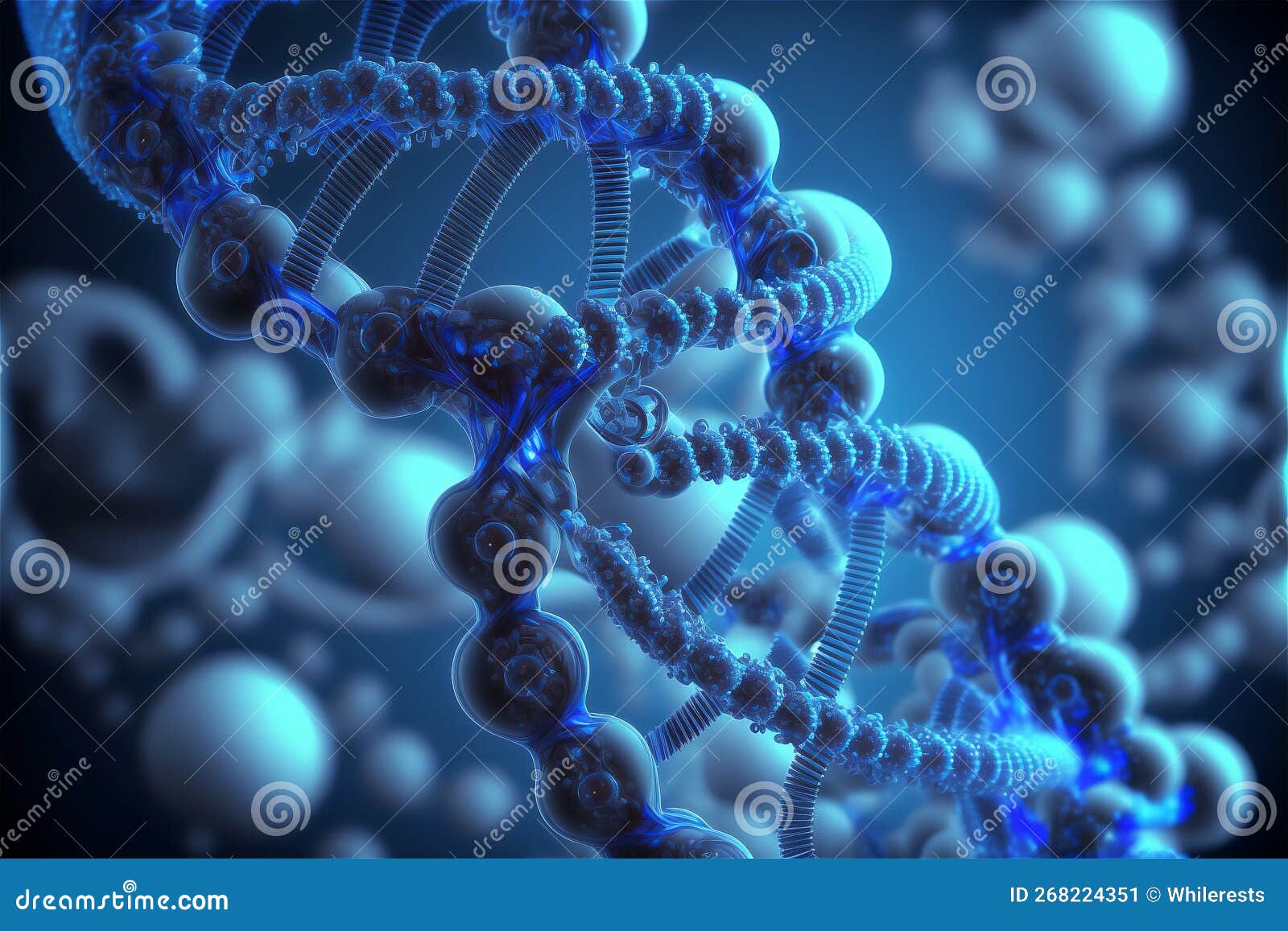 Human Helix DNA Structure Concept in Blue Color. Stock Illustration ...