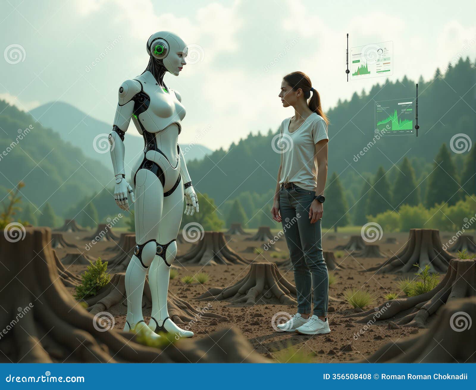 A Human and a High-tech Robot Explore Forest Issues and Solutions ...