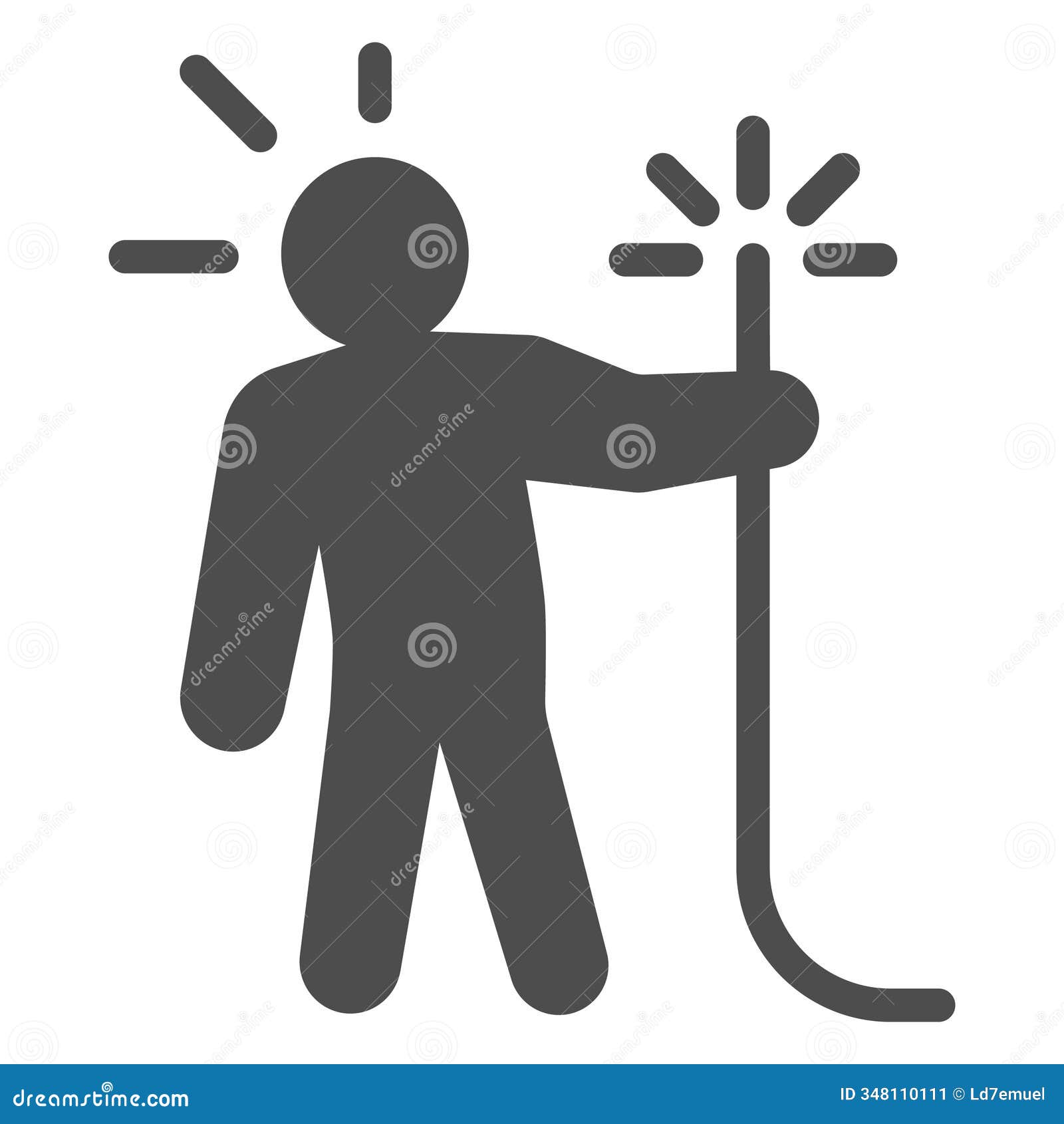 Human Holding Live Electrical Wire Solid Icon, Labor Protection, Worker ...