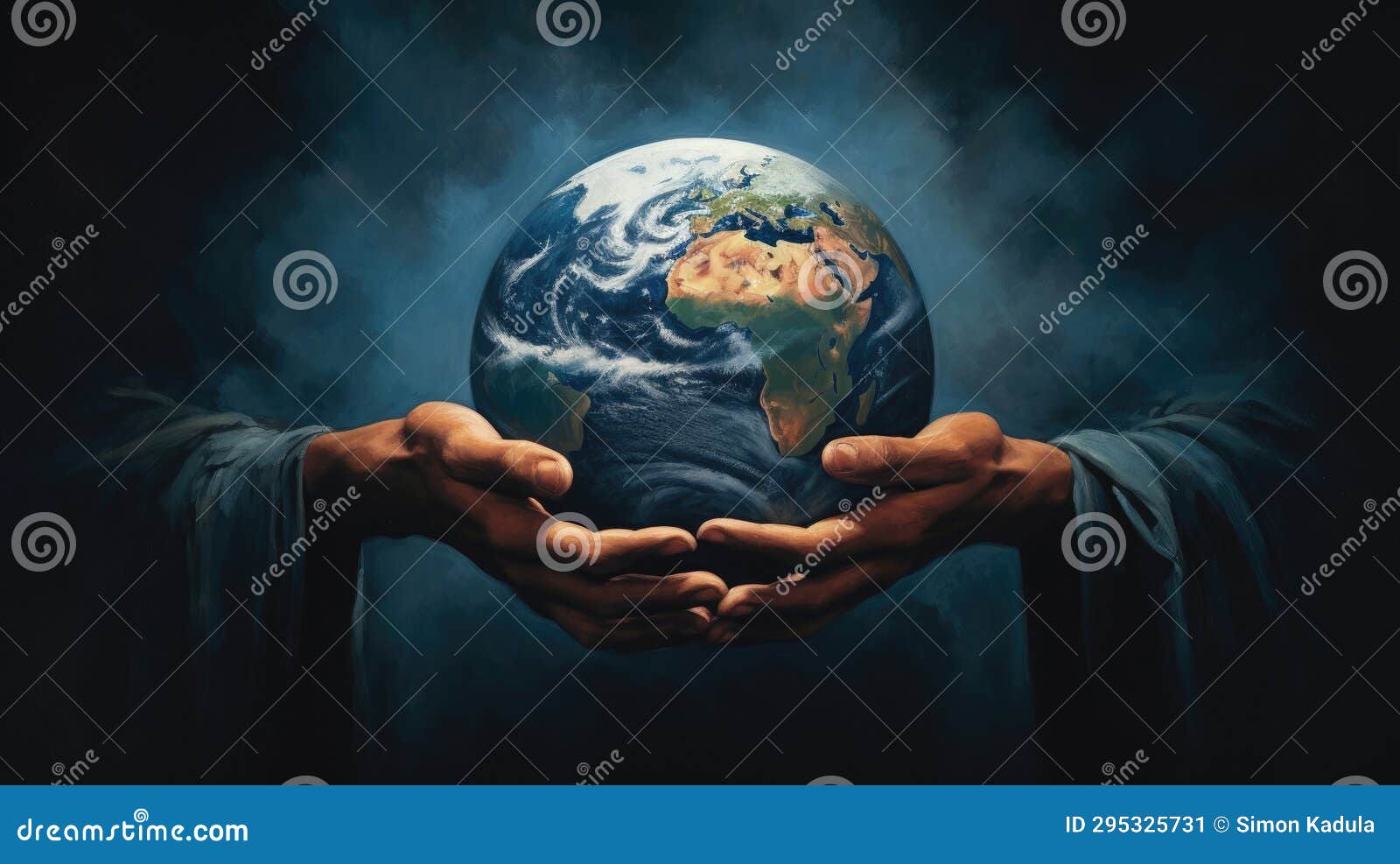 A Human Holding Planet Earth in the Hand, Protection of Earth Planet ...