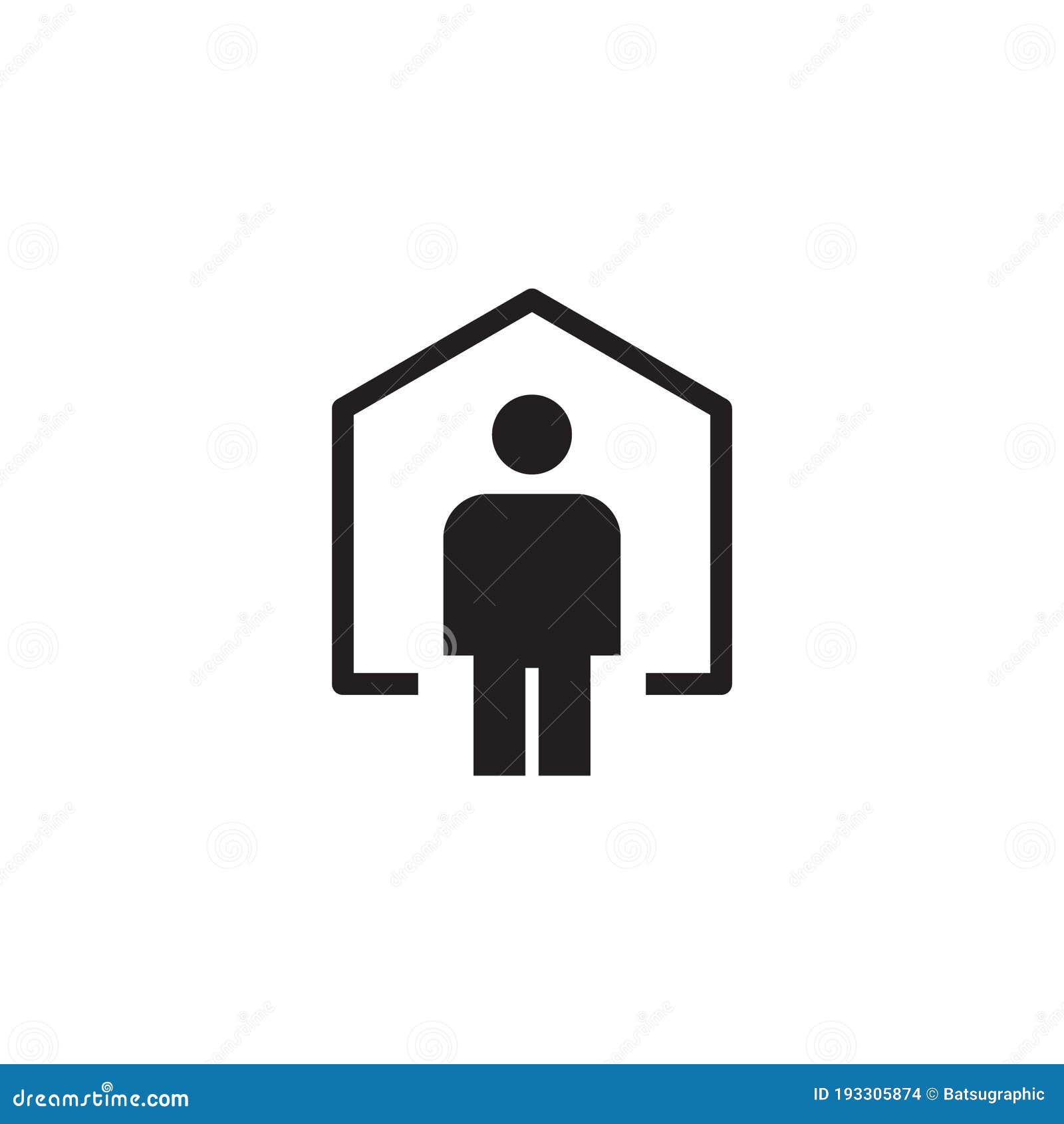 Human in Home Vector Icon Logo Design Stock Vector - Illustration of ...