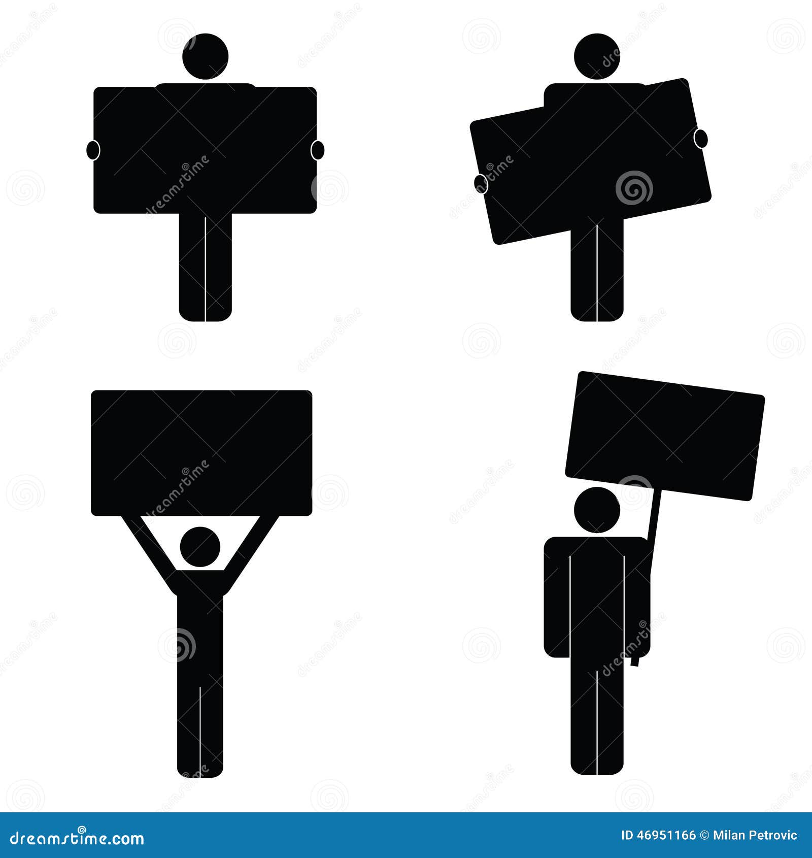 Human Icon with Board Vector Illustration Stock Vector - Illustration ...
