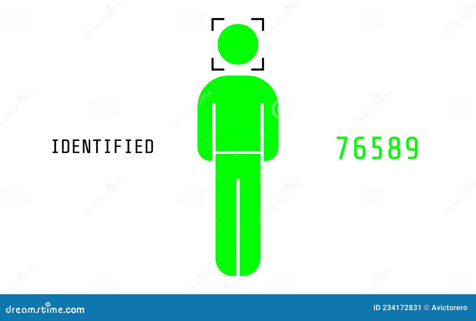 Human Icon with Data Recognition System Stock Vector - Illustration of ...