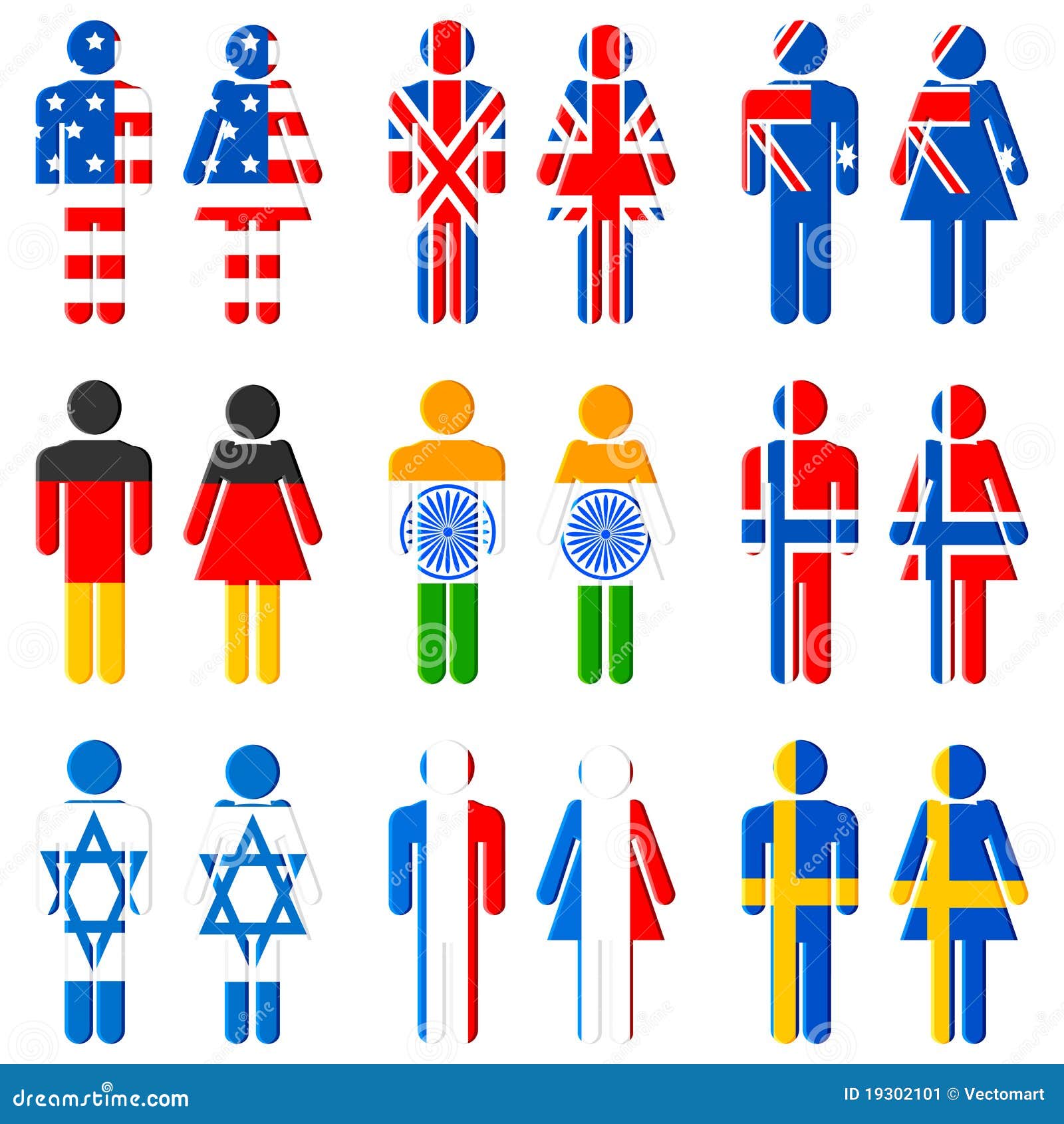 Human Icon of Different Nation Stock Vector - Illustration of ...