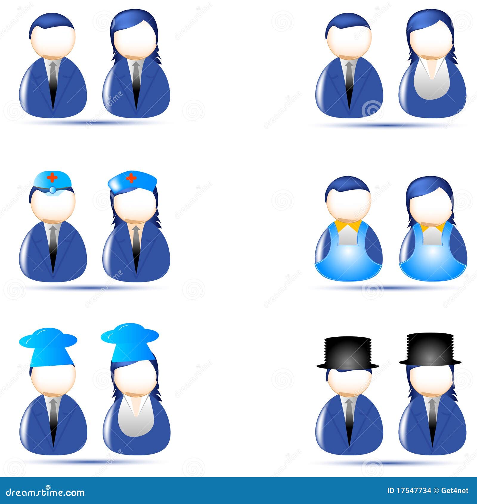 Human Icon of Different Profession Stock Vector - Illustration of face ...