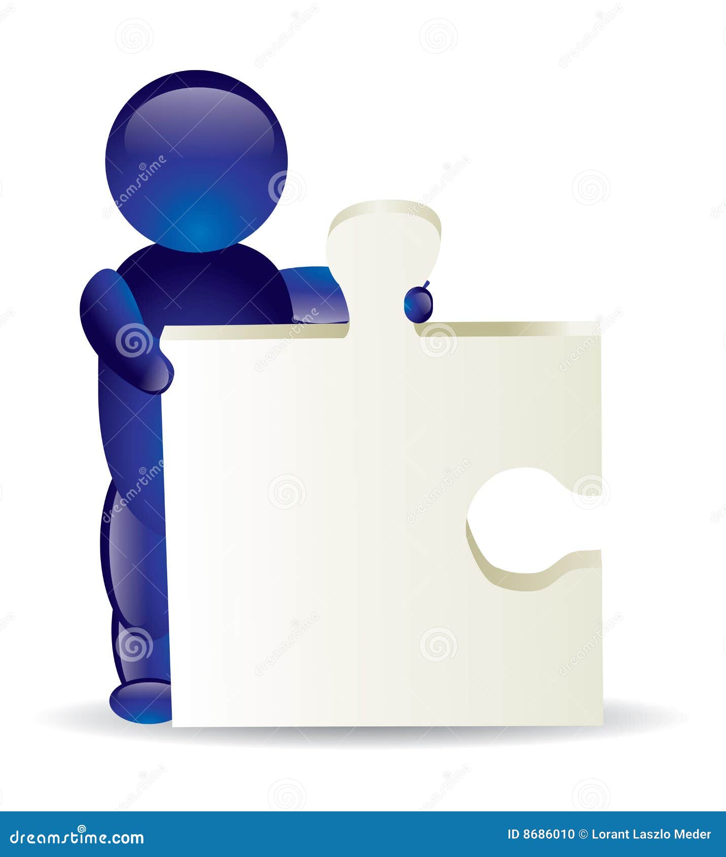 Human icon with puzzle stock vector. Illustration of white - 8686010