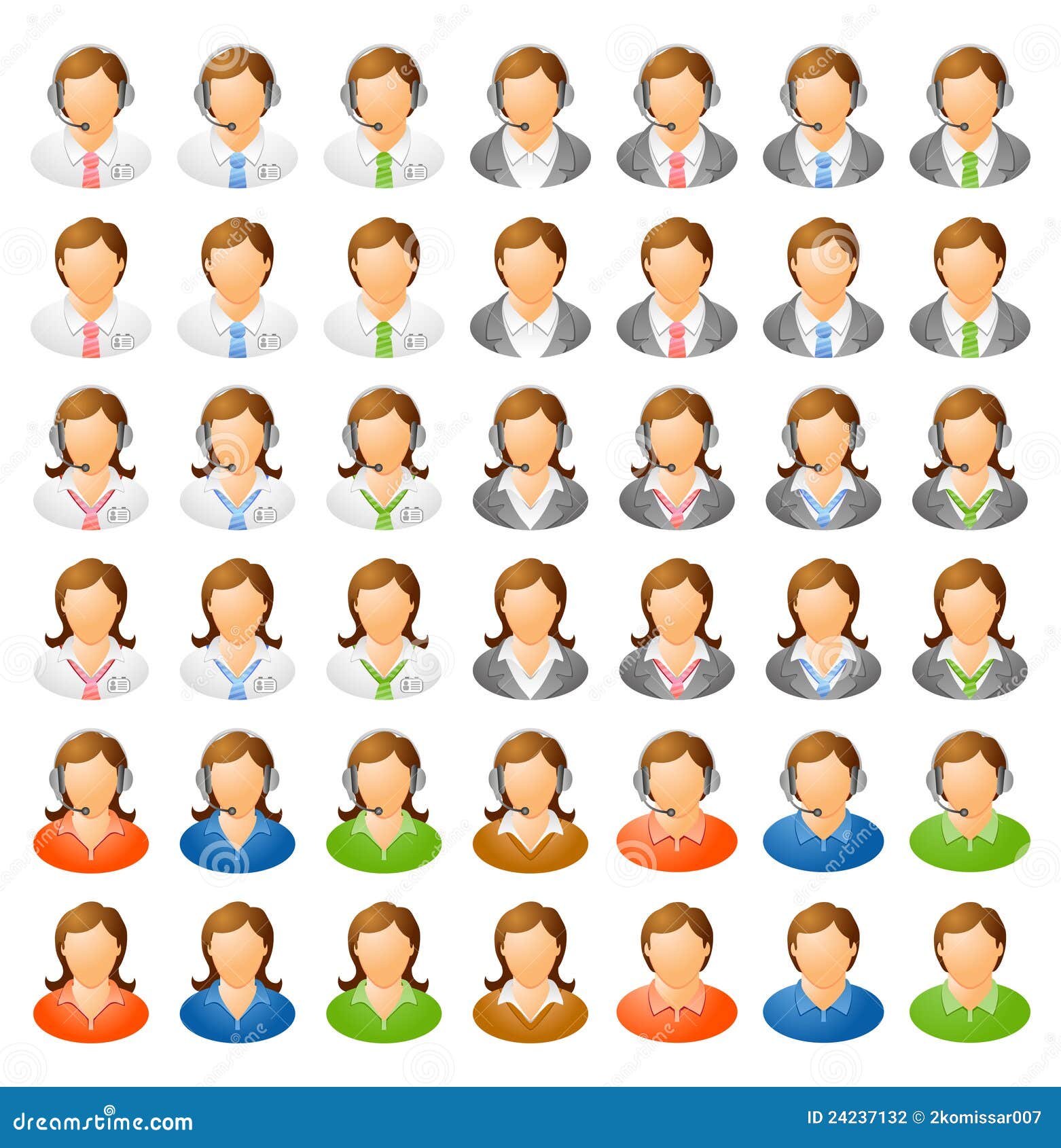 Human icon set stock vector. Illustration of director - 24237132