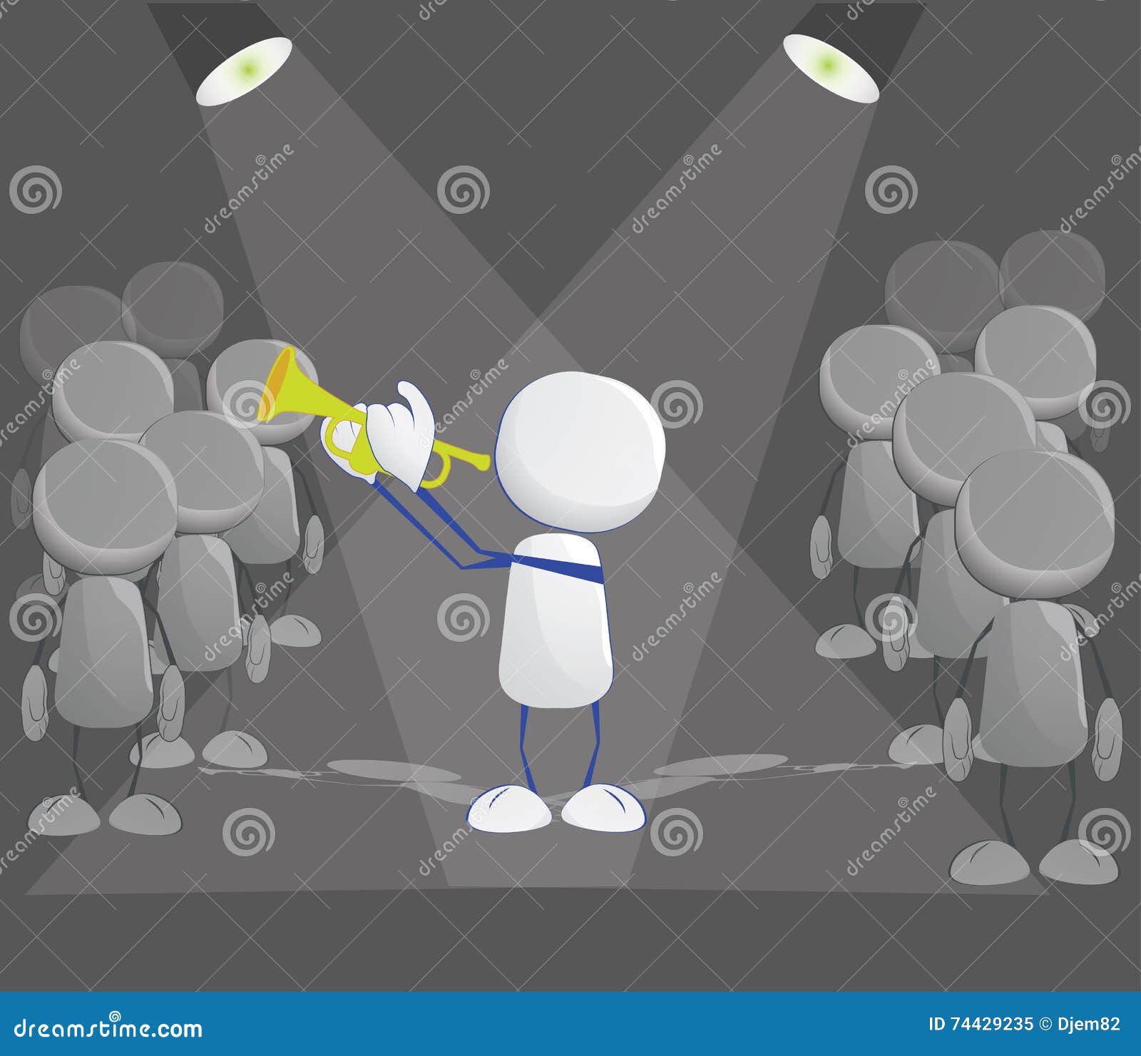 Human icon with trumpet stock vector. Illustration of bugle - 74429235