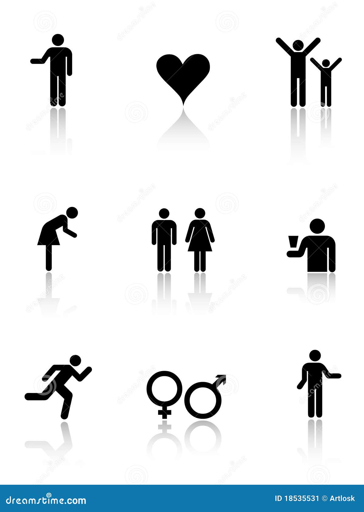 Human Icons stock vector. Illustration of sign, icon - 18535531