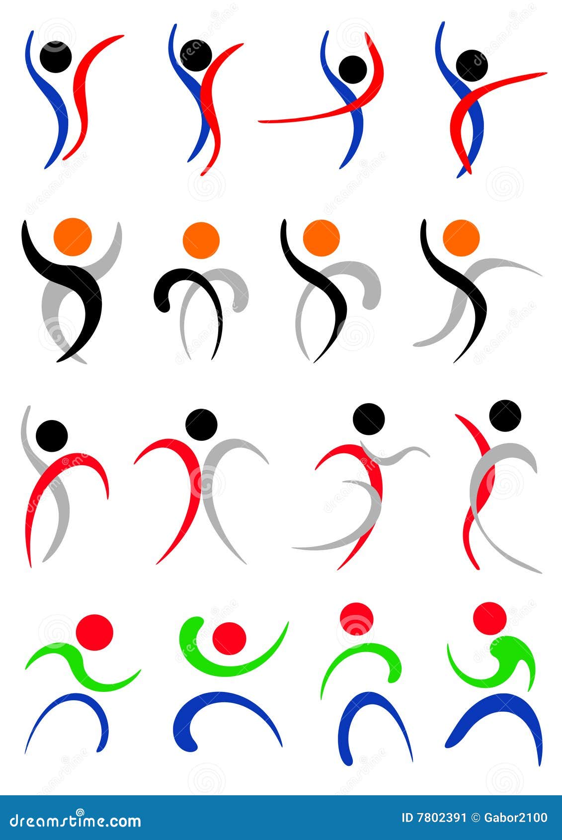 Human icons stock vector. Illustration of blue, elements - 7802391