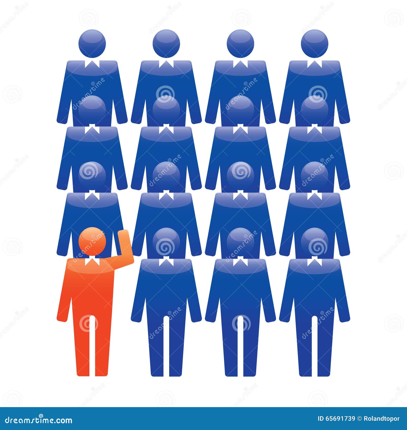 Human Icons. Vector Illustration. Office Team and Leader. Stock ...