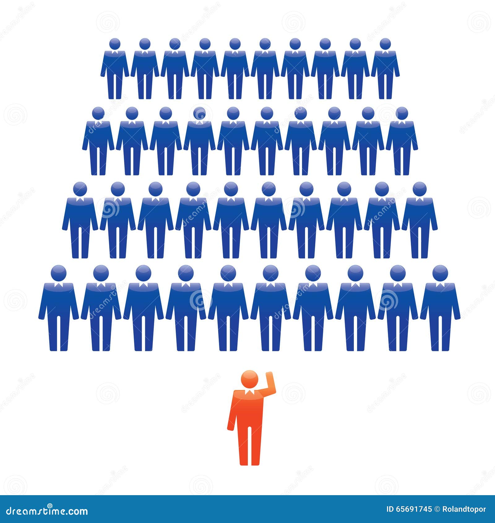 Human Icons. Vector Illustration. Office Team and Leader. Stock ...