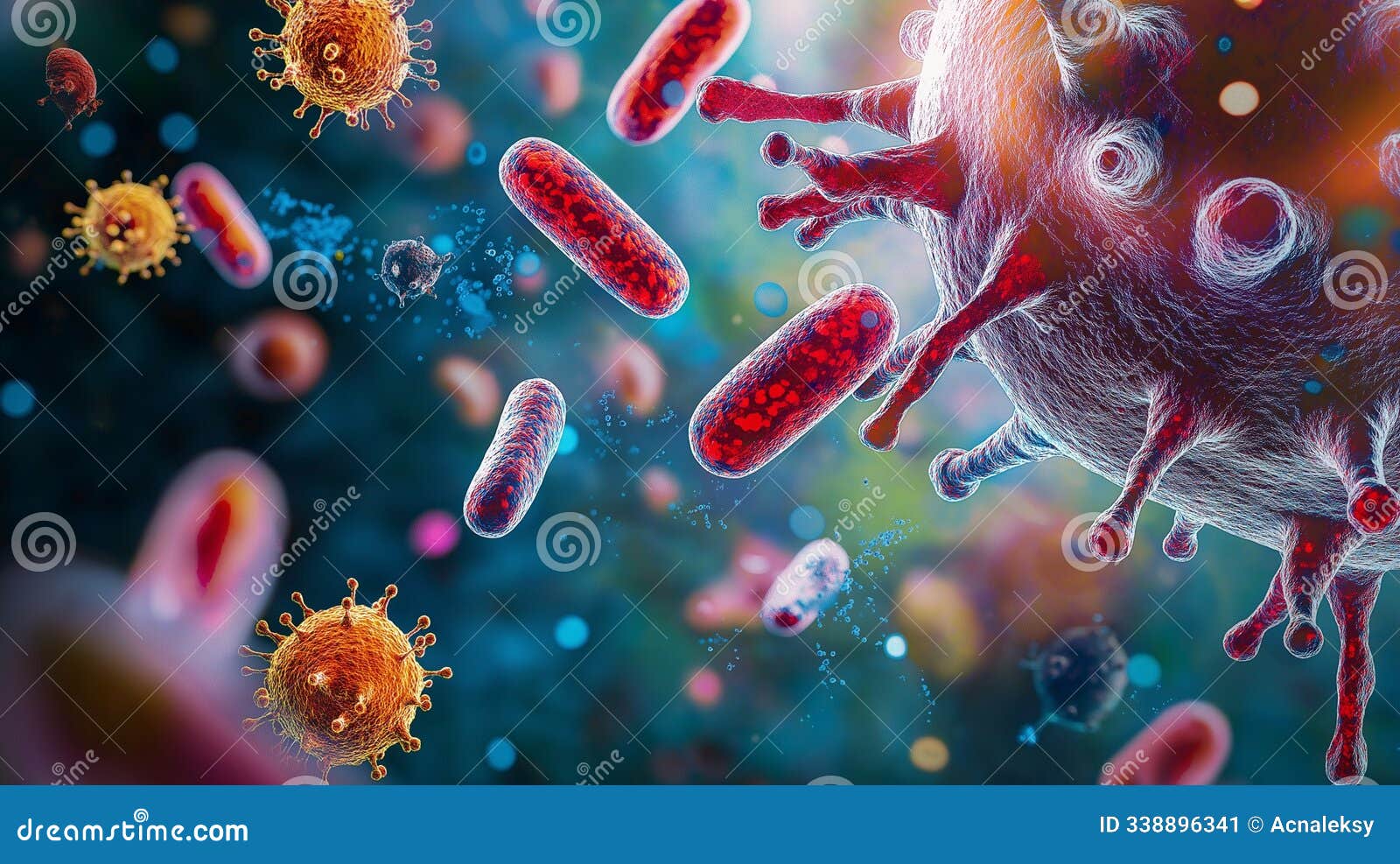 Human Immune System in Action, Fighting Off Pathogens Stock Image ...