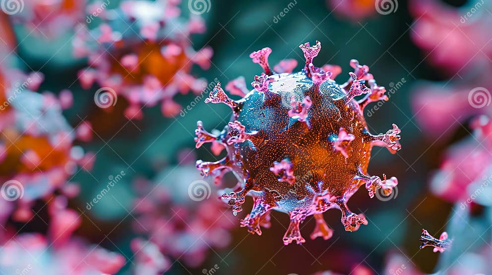 Human Immunodeficiency Virus (HIV AIDS) Under the Microscope. 3d ...