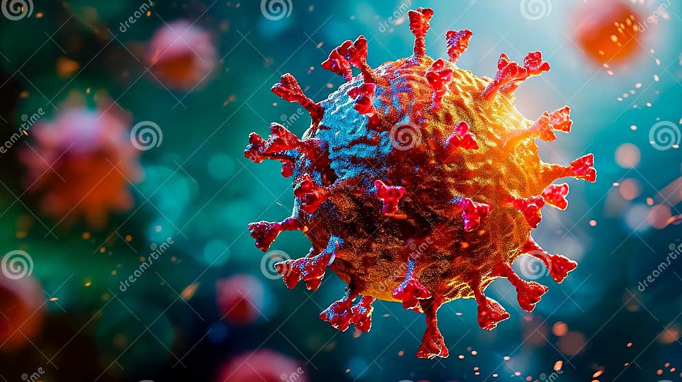 Human Immunodeficiency Virus (HIV AIDS) Under the Microscope. 3d ...