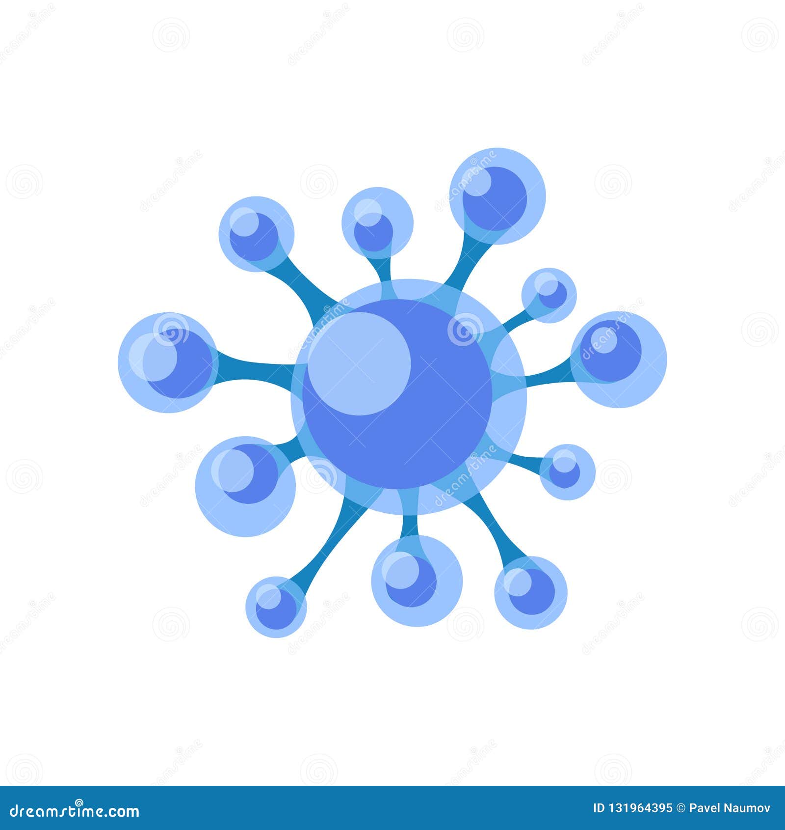Human Immunodeficiency Virus Under Microscope. Biological Agent. Flat ...