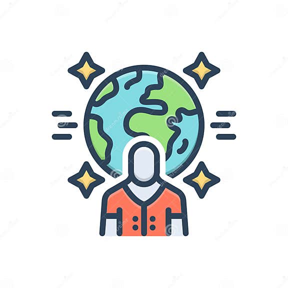 Color Illustration Icon for Human Impact, Influences and Effect Stock ...