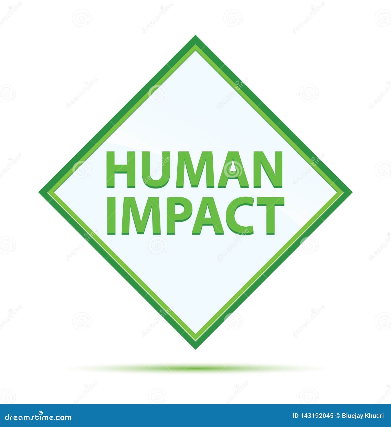 Human Impact Modern Abstract Green Diamond Button Stock Illustration ...