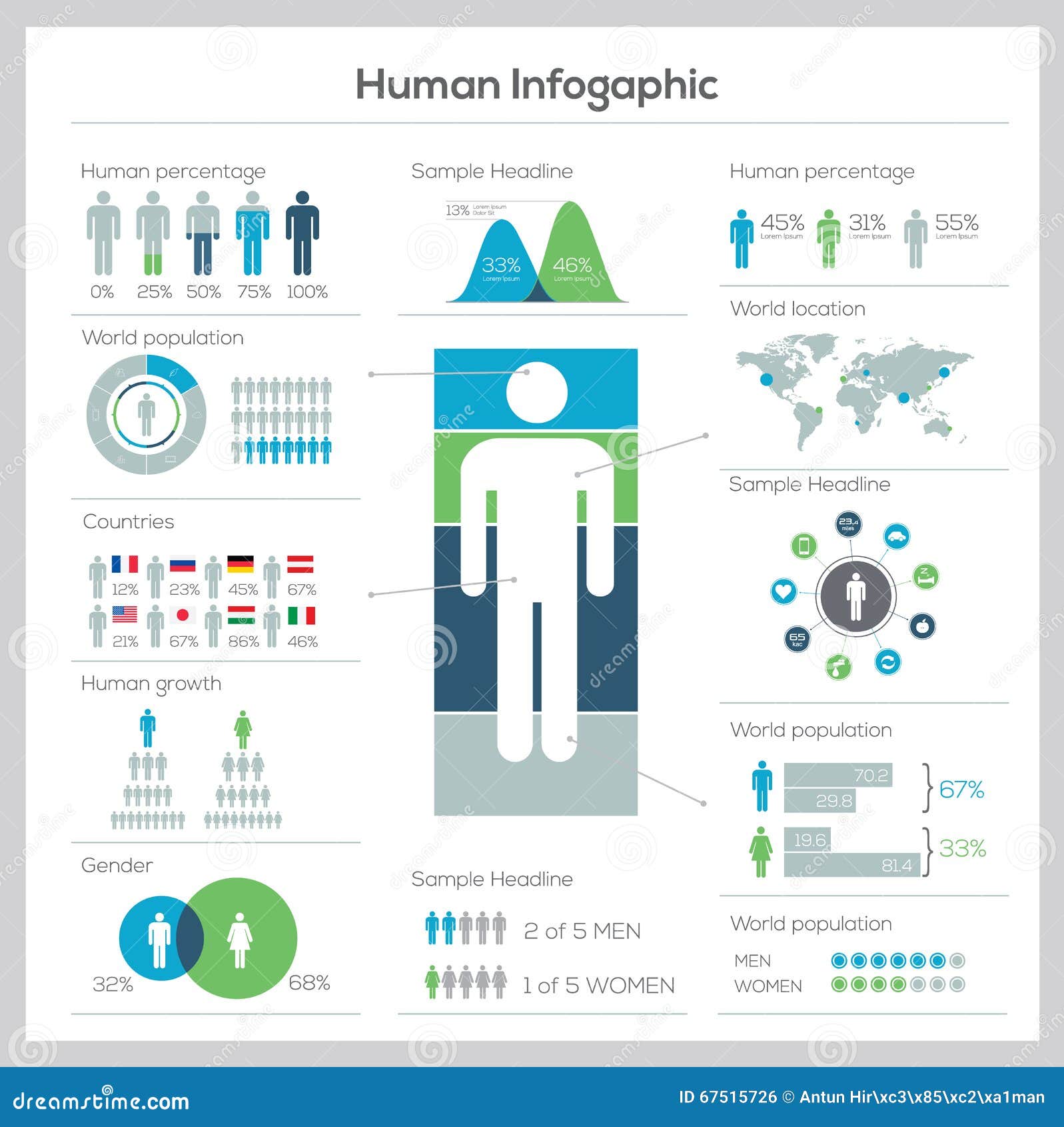 Human Infographic Vector Illustration. Stock Vector - Illustration of ...
