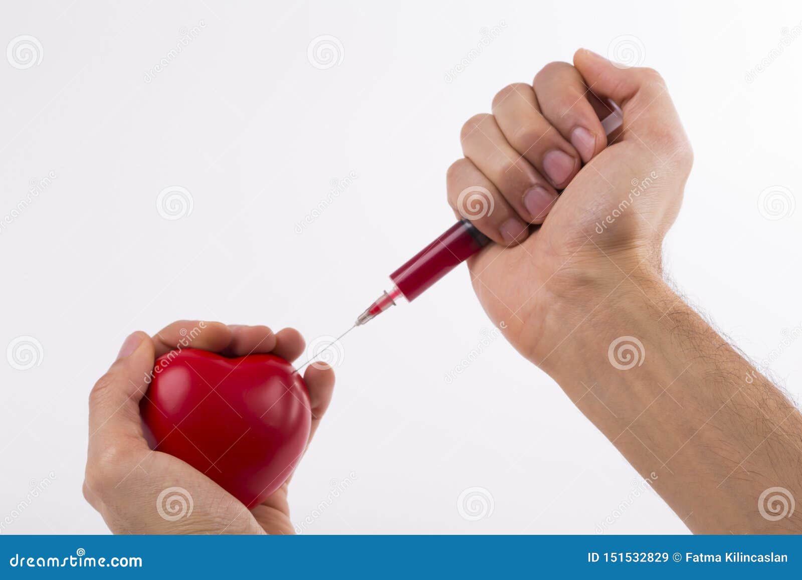 Human Injecting Heart E Injector Stock Image - Image of cure, hand ...