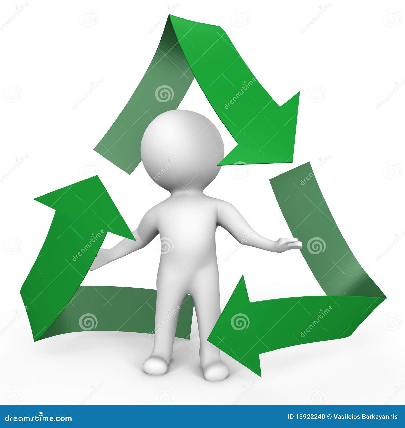 A Human Inside the Recycle Symbol - a 3d Image Stock Illustration ...