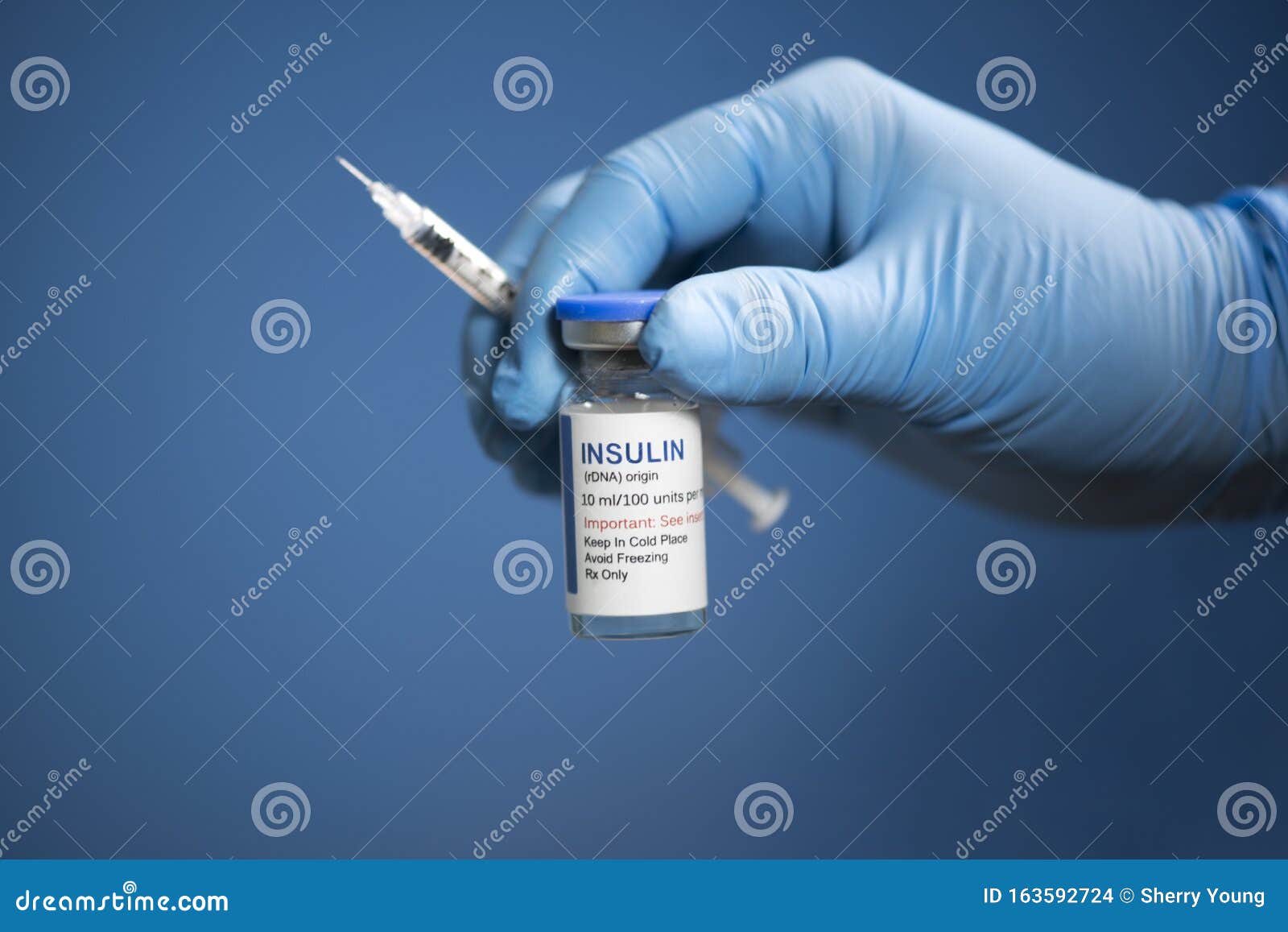 Human Insulin and Syringe stock photo. Image of vaccination - 163592724
