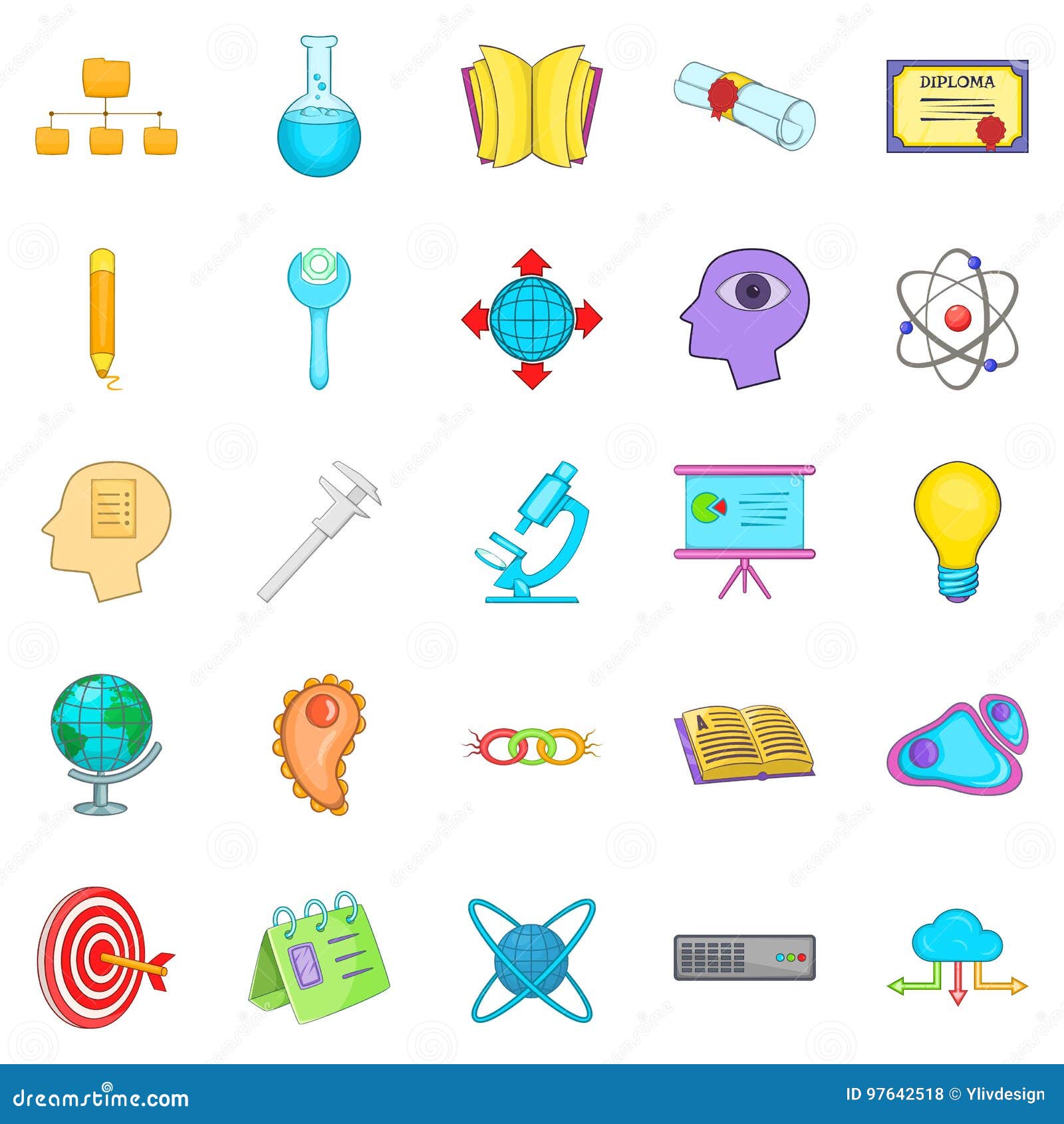 Human Intelligence Icons Set, Cartoon Style Stock Vector - Illustration ...